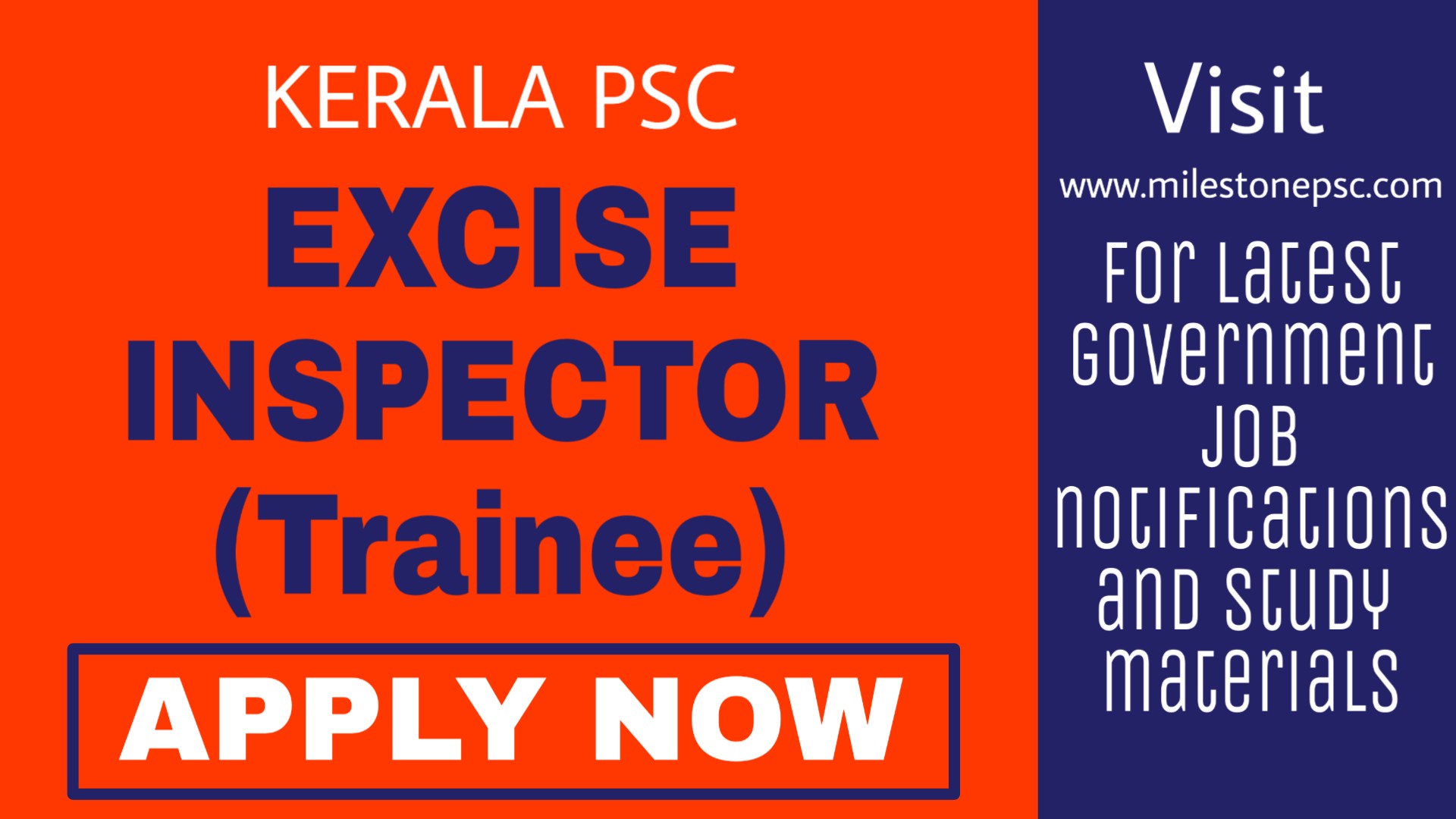 Kerala PSC Excise Inspector Notification 2020 - Milestone psc